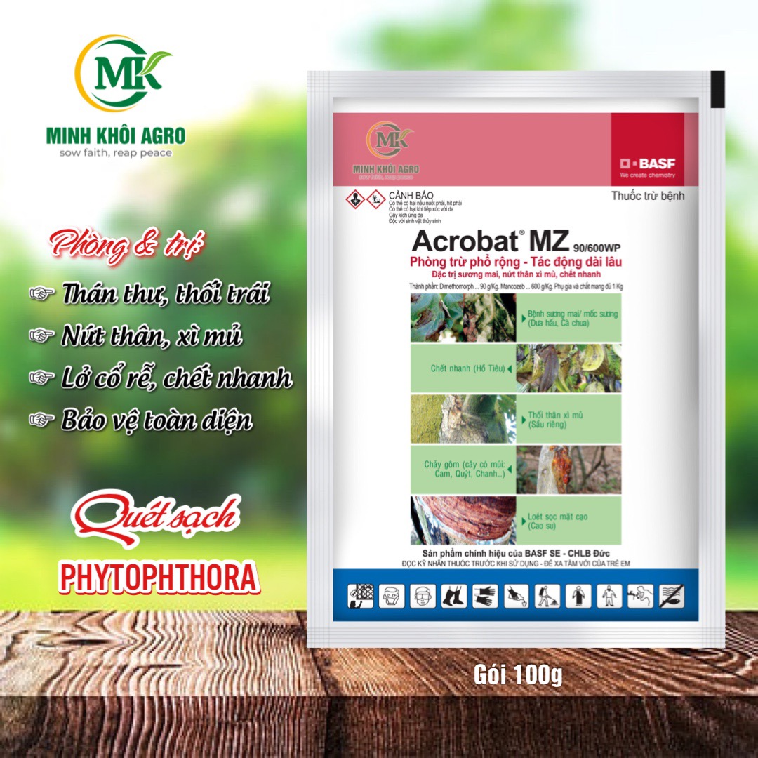 Thuốc trừ bệnh Acrobat MZ - Gói 100g - Minh Khôi Agro