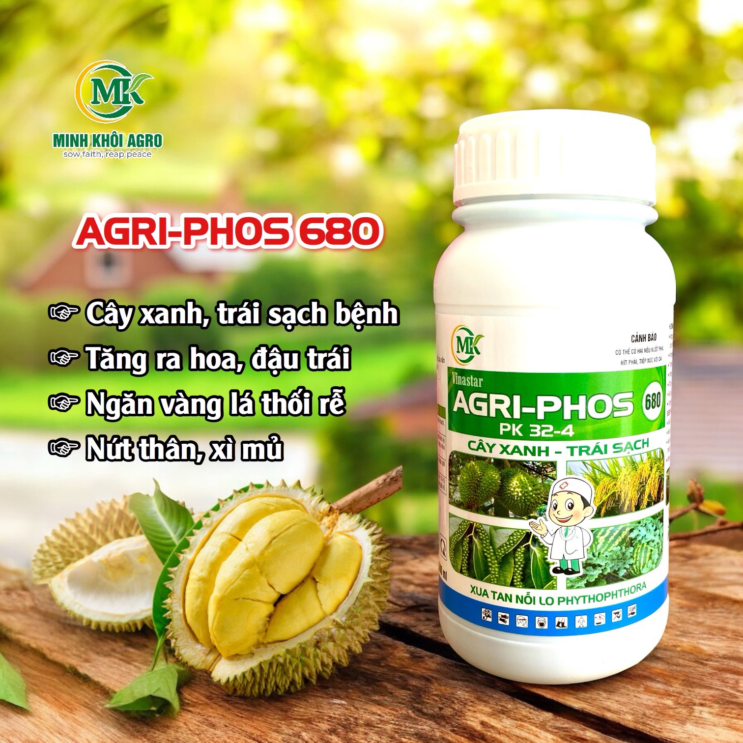 AGRI-PHOS 680 (PK 32-4) - Chai 500ml - Minh Khôi Agro