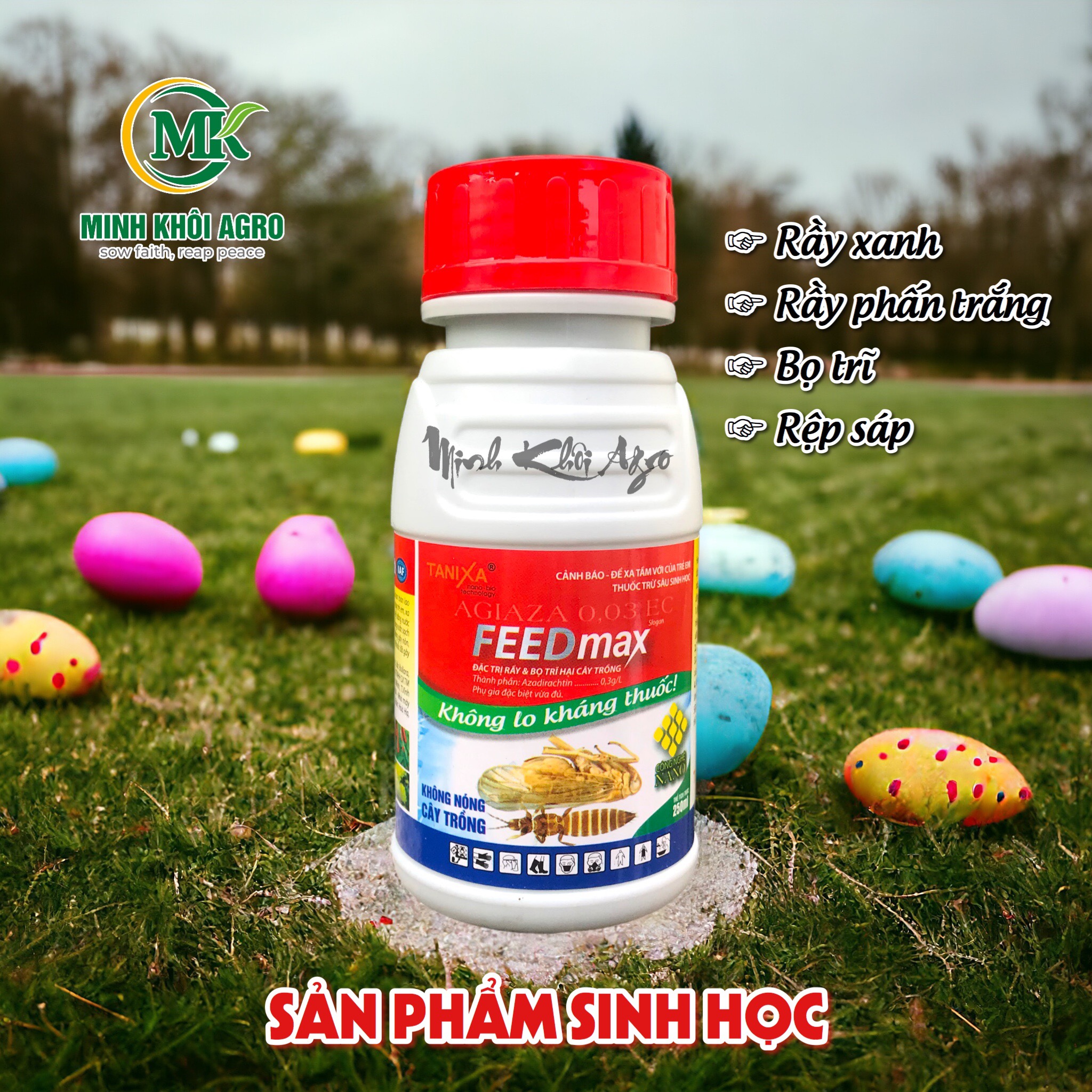 Thuốc trừ sâu sinh học Agiaza FeedMax 0.03EC - Chai 250ml - Minh Khôi Agro