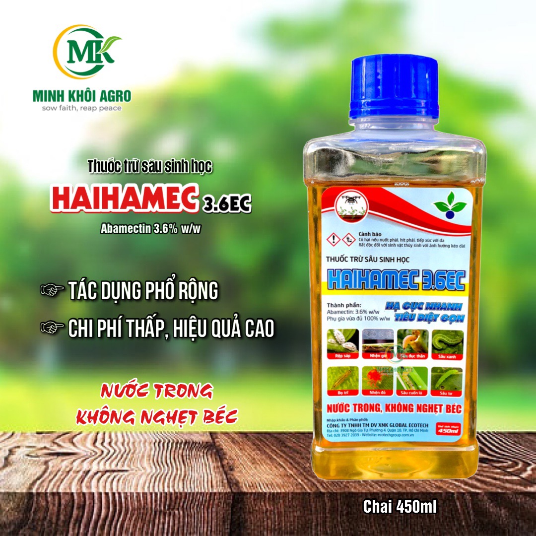 Haihamec 3.6EC (Abamectin 3.6 nước trong) - Chai 450ml - Minh Khôi Agro