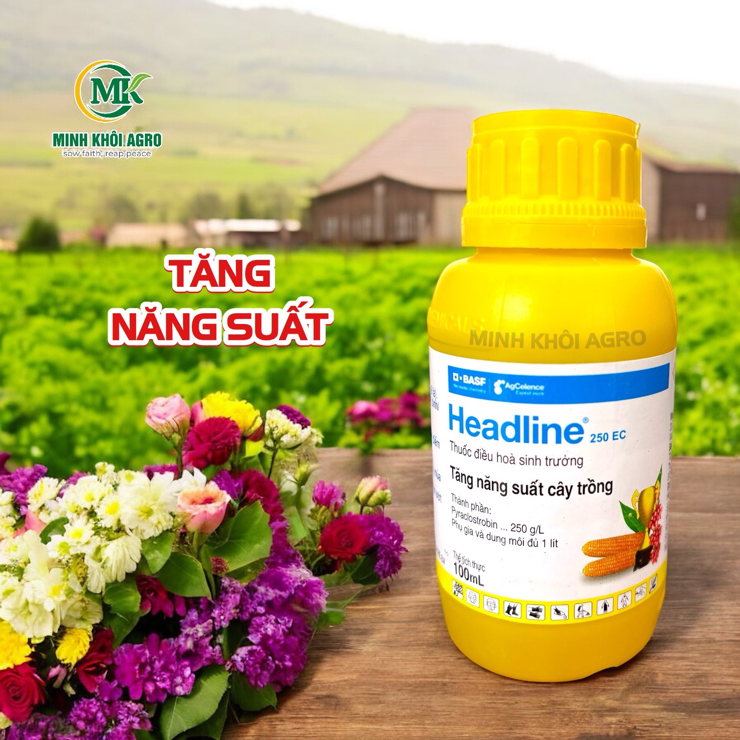 Thuốc điều hòa sinh trưởng Headline 250EC - Chai 100ml - Minh Khôi Agro