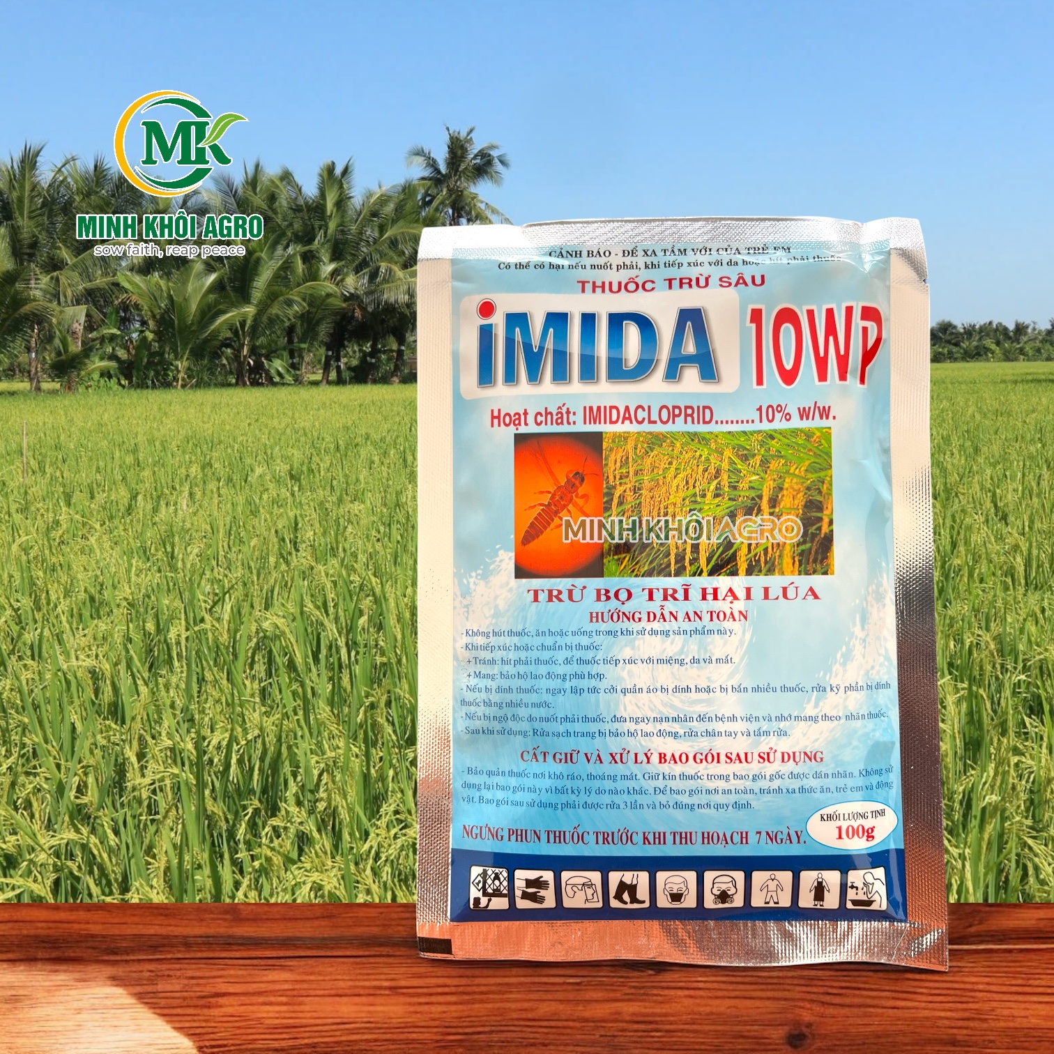 Thuốc trừ sâu rầy IMIDA 10WP - Gói 100g - Minh Khôi Agro