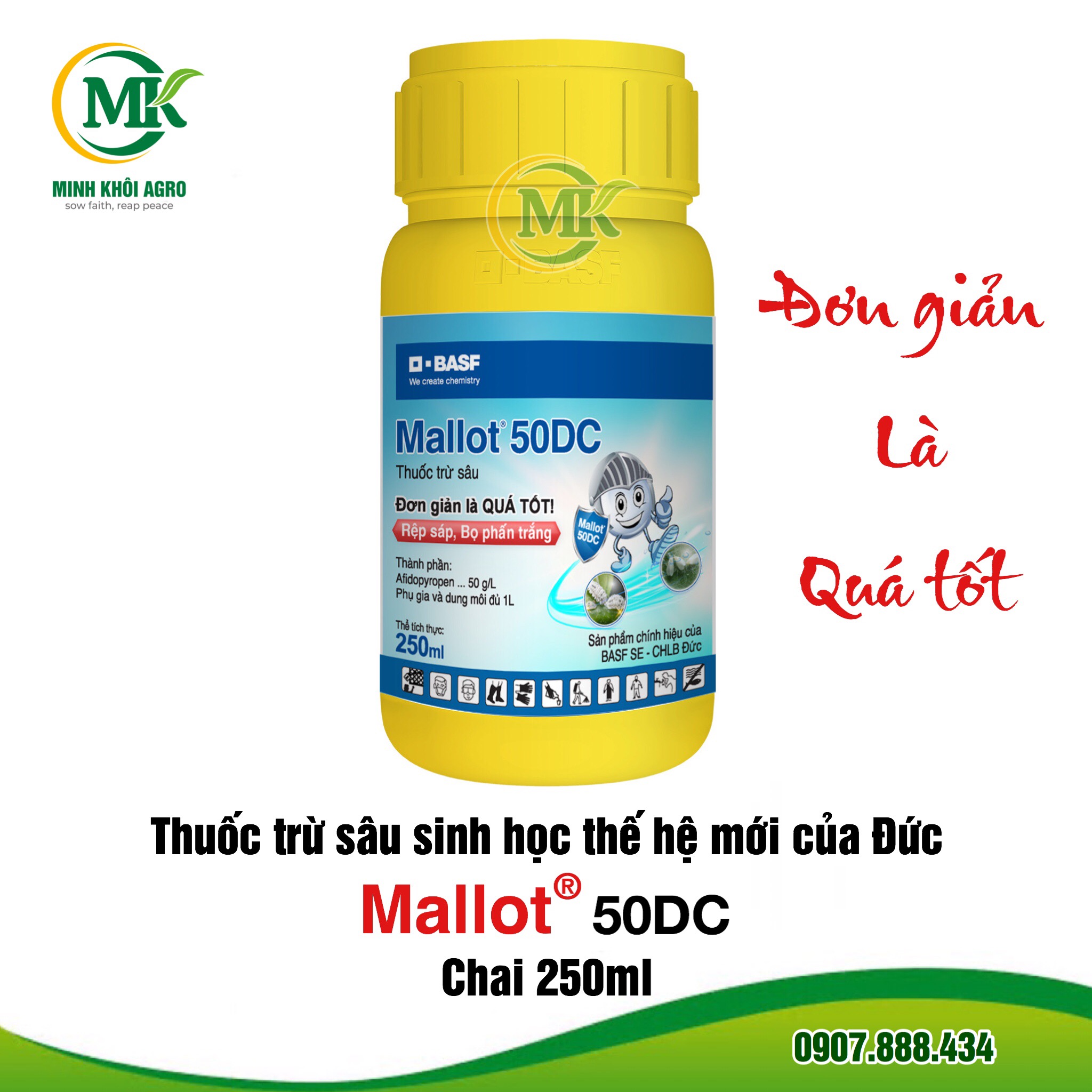 Thuốc trừ sâu sinh học Mallot 50DC - Chai 250ml - Minh Khôi Agro