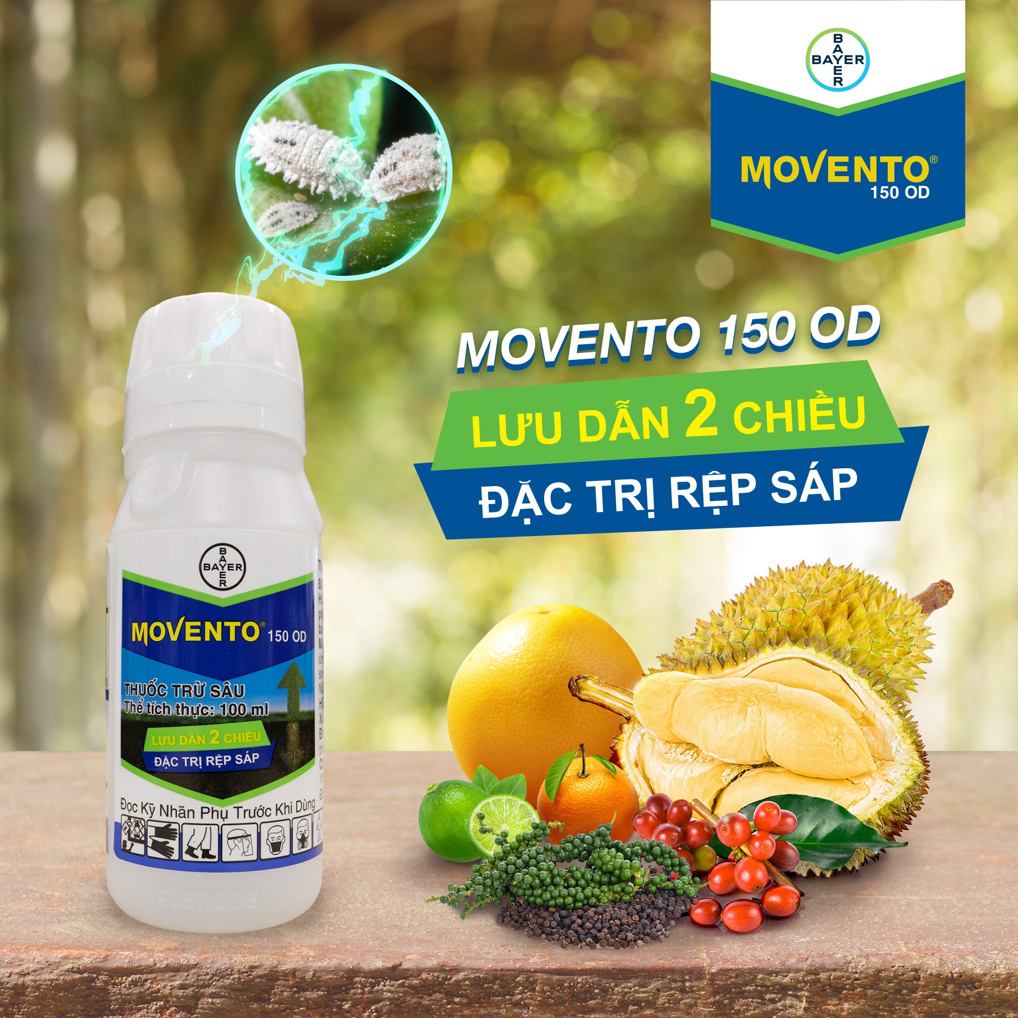 Thuốc đặc trị rệp sáp Movento 150OD - Chai 100ml - Minh Khôi Agro