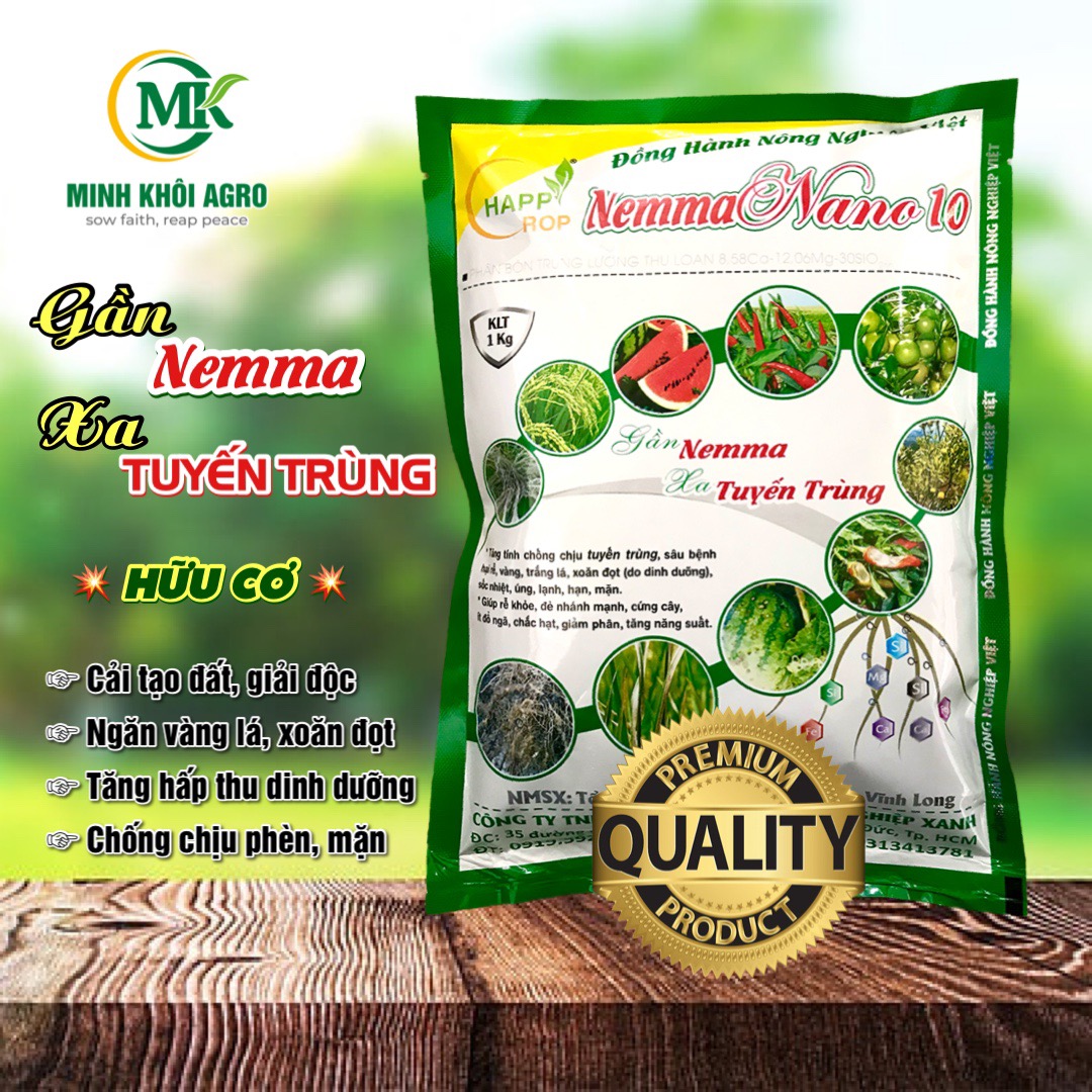 Phân bón hữu cơ Nemma Nano 10 - Gói 1kg - Minh Khôi Agro