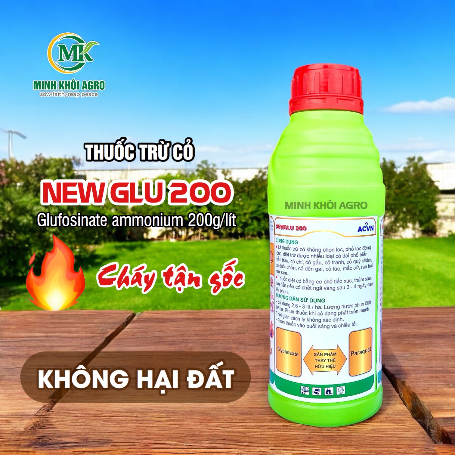 Thuốc trừ cỏ Gluriver 200SL (NEWGLU 200) - Minh Khôi Agro