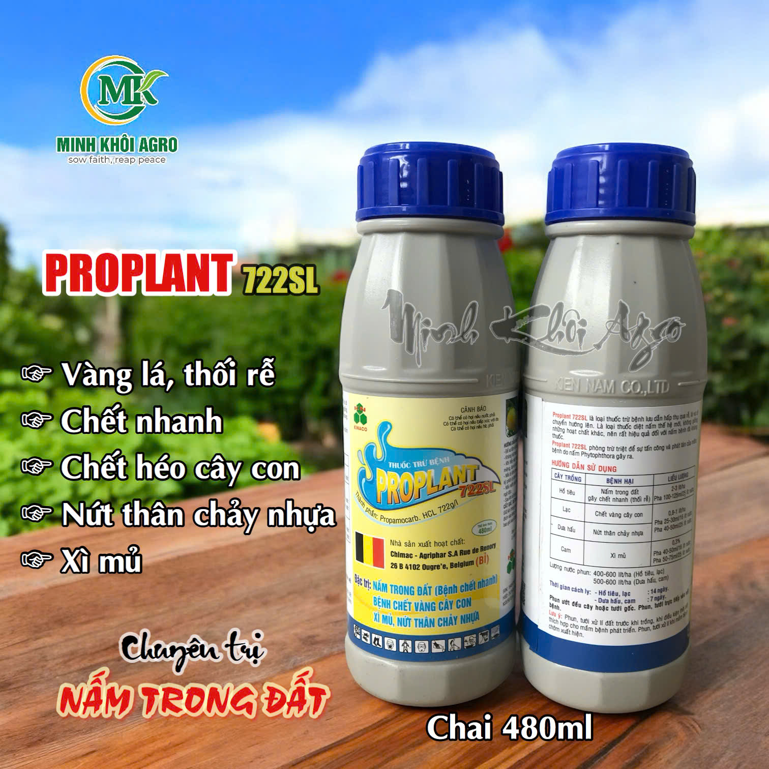 Thuốc trừ bệnh Proplant 722SL - Chai 480ml - Minh Khôi Agro