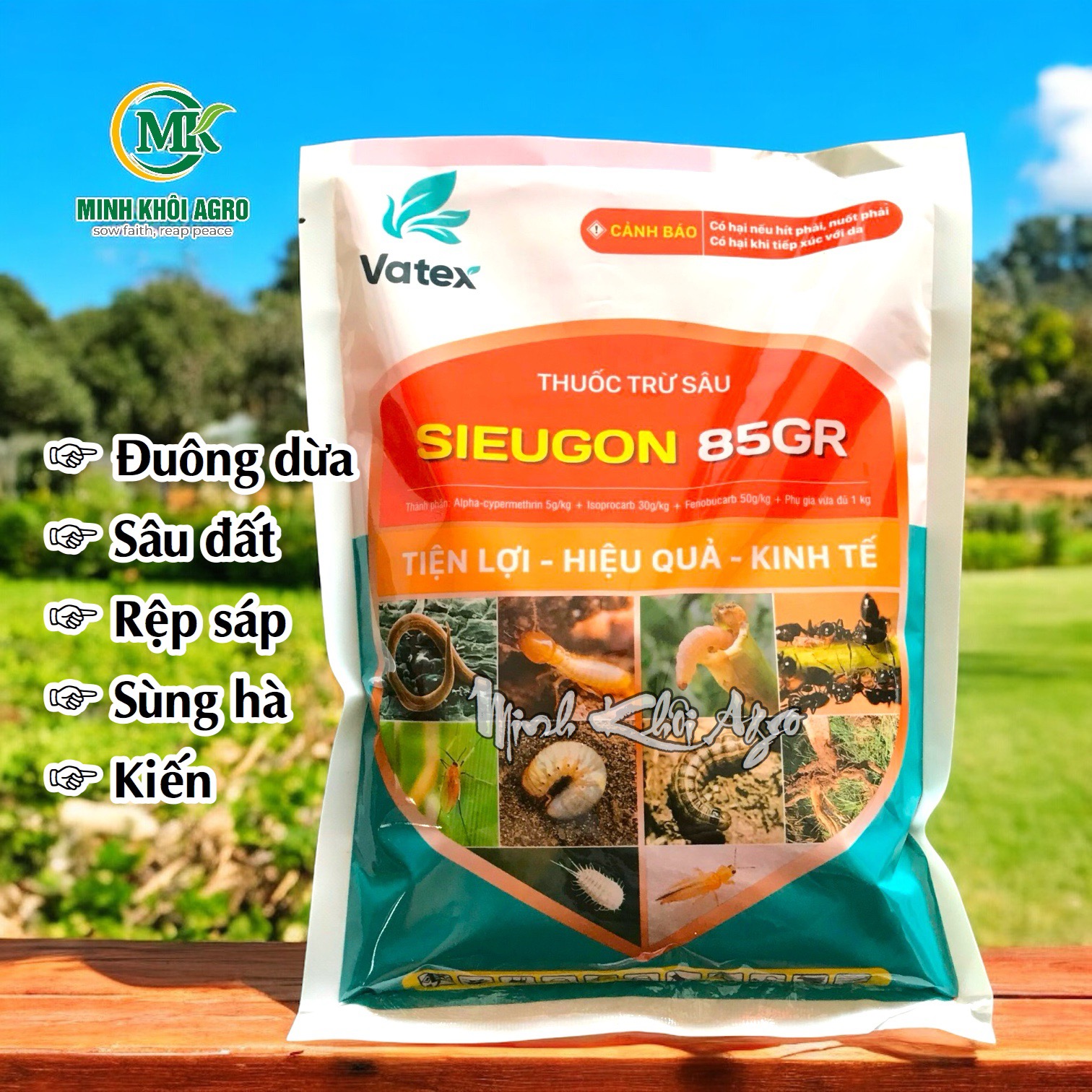 Thuốc trừ sâu đất Sieugon 85GR - Gói 1kg - Minh Khôi Agro