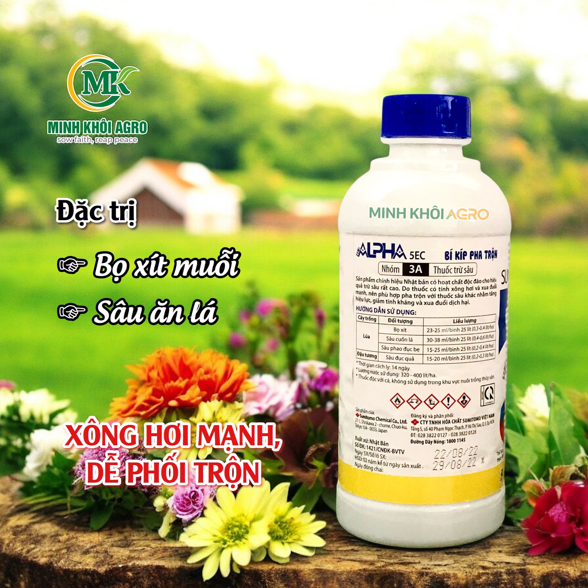 Thuốc trừ sâu Sumi Alpha 5EC - Chai 450ml - Minh Khôi Agro