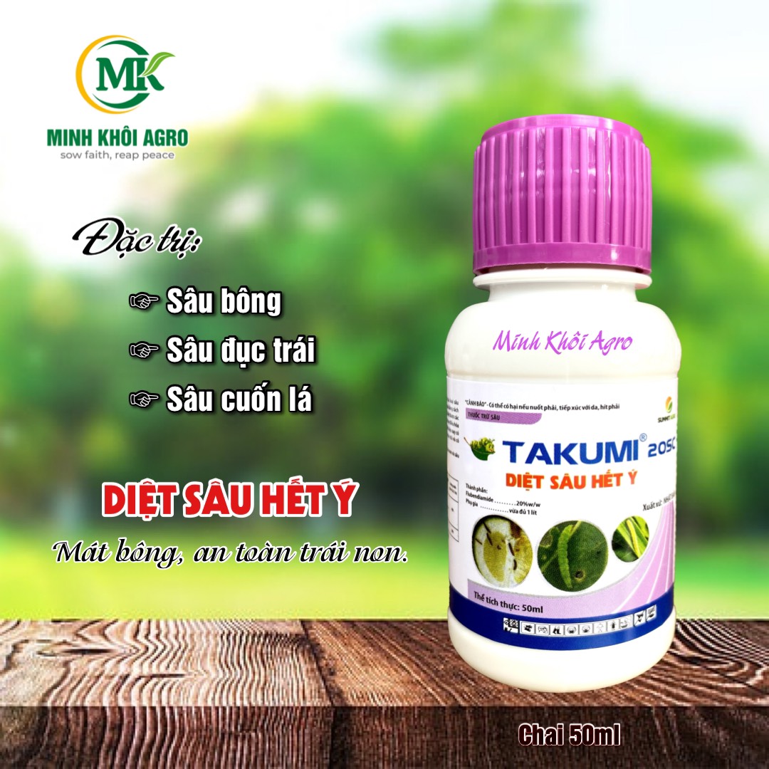 Thuốc trừ sâu Takumi 20SC - Chai 50ml - Minh Khôi Agro