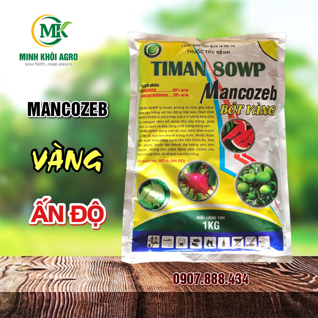 Timan 80WP (Mancozeb Vàng) TT - Gói 1kg - Minh Khôi Agro