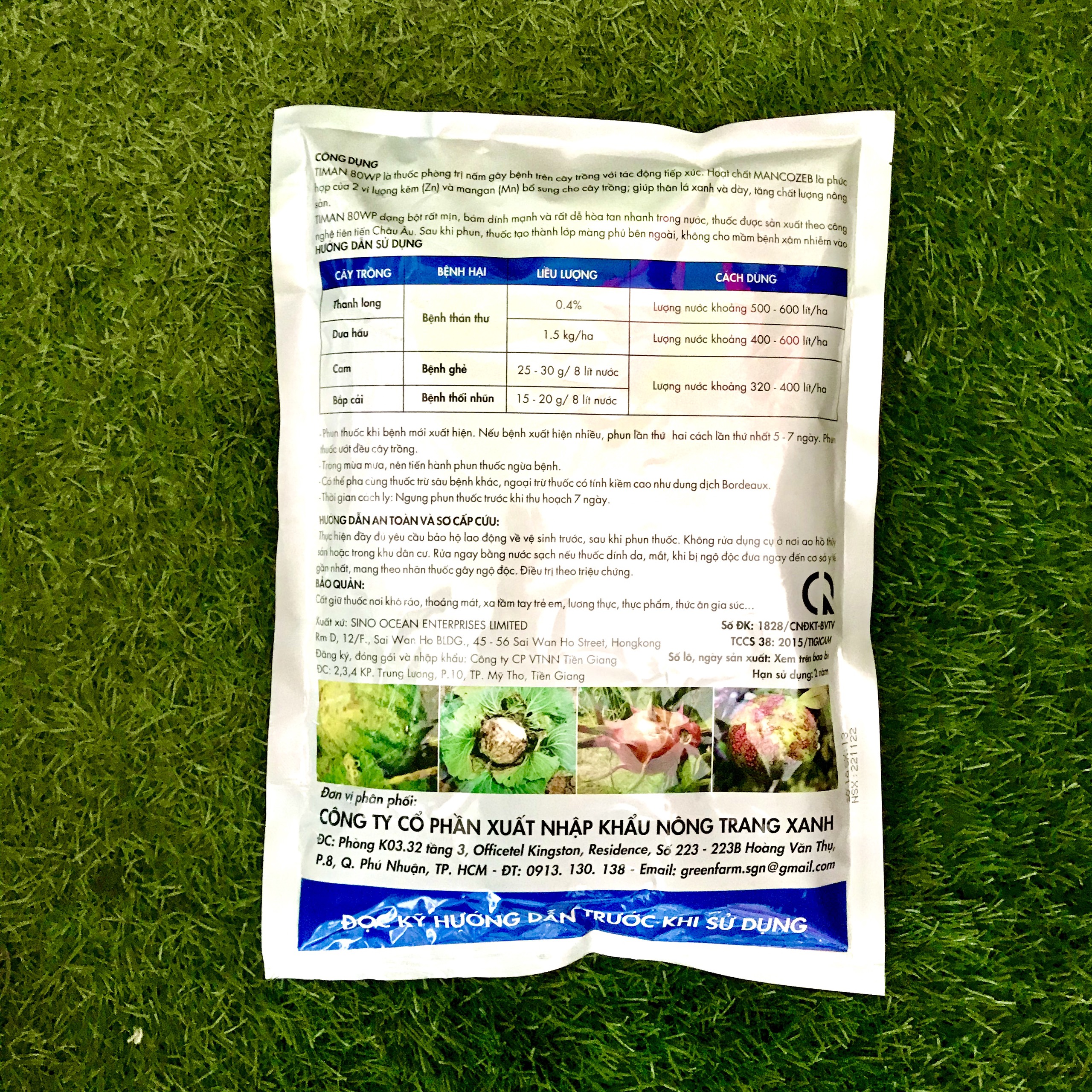Thuốc trừ bệnh Timan 80WP (Mancozeb Xanh - Dr) - Gói 1kg - Minh Khôi Agro