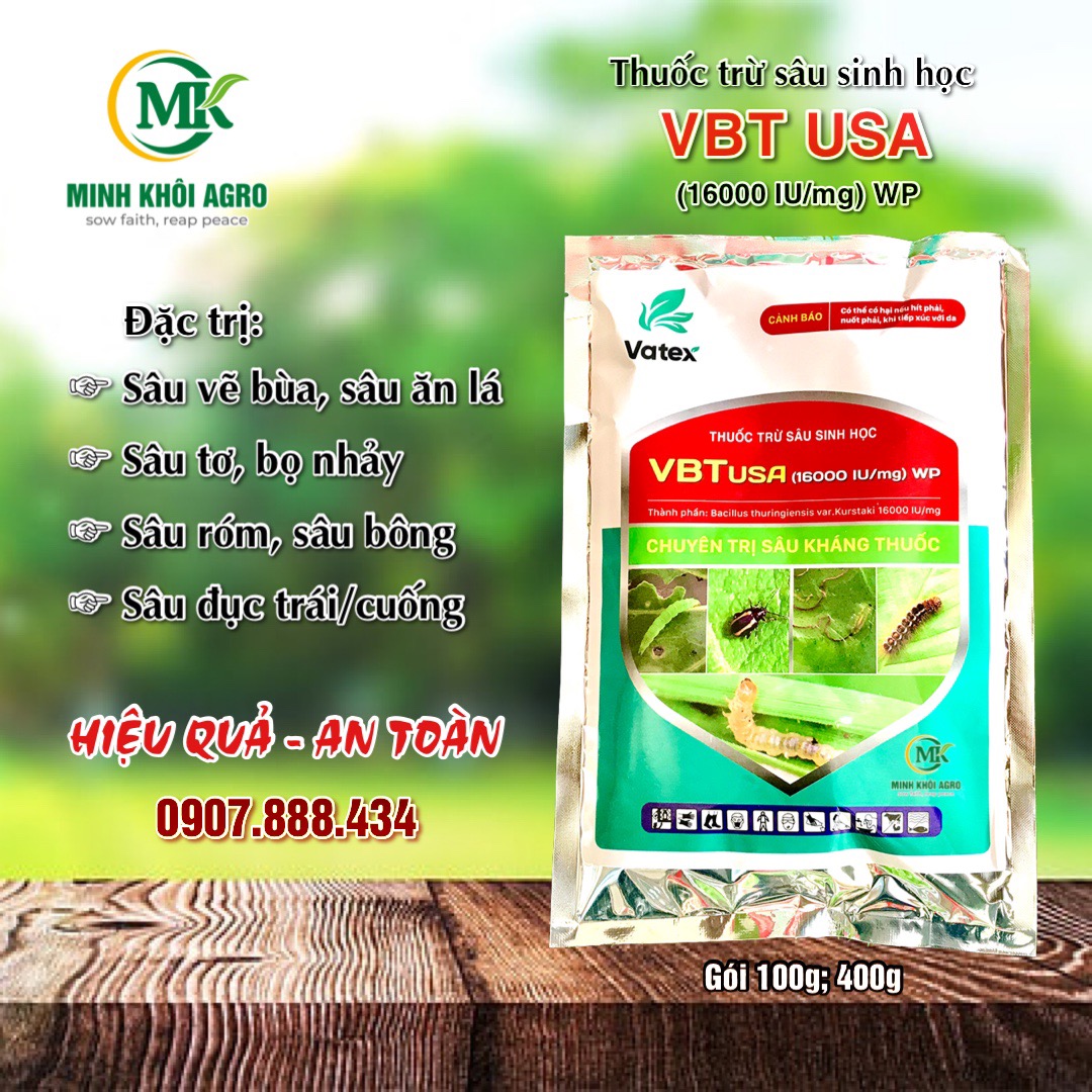 Thuốc trừ sâu sinh học VBT USA - Gói 100g - Minh Khôi Agro